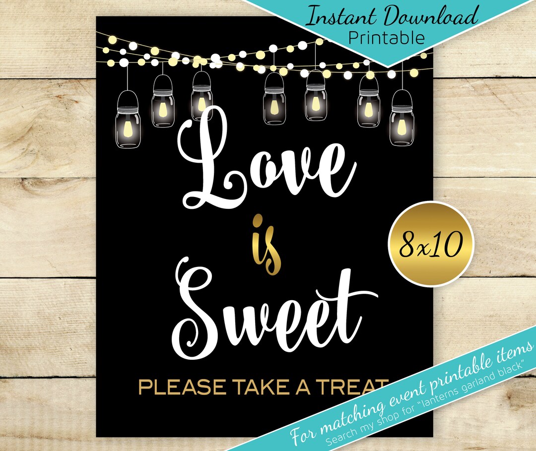 Love is Sweet Table Sign Printable 8x10 Lanterns and - Etsy