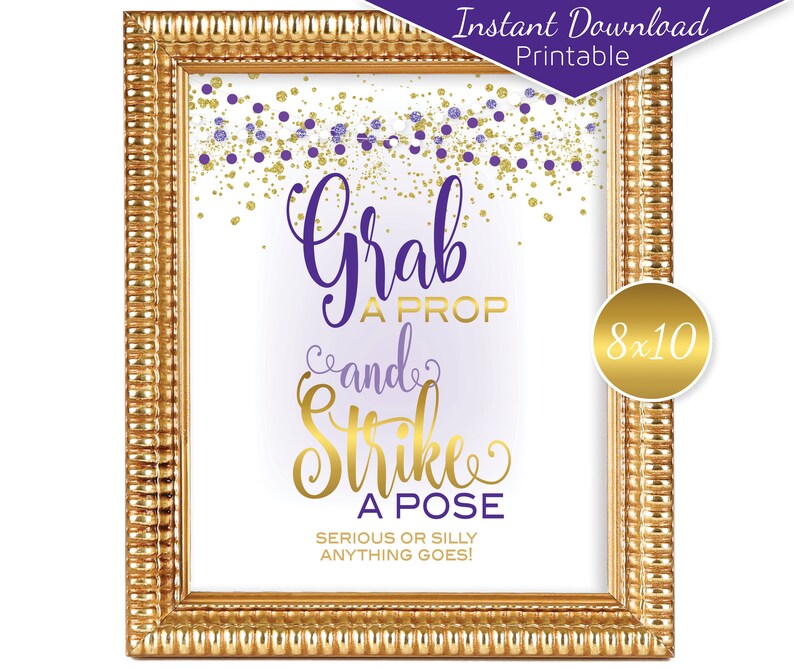 Grab a Prop and Strike a Pose Photo Table Sign 8x10 | Etsy