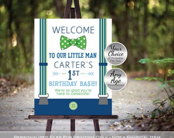 Little Man Birthday Party Welcome Sign Poster Mustache Baby - Etsy