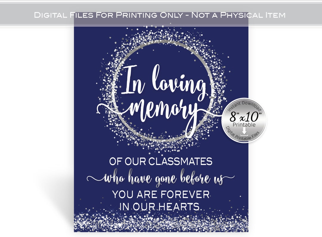 In Memory of Classmates Who Have Passed Class Reunion 8x10 Faux Silver ...