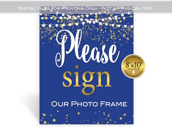 Please Sign Our Photo Frame Sign 8x10 Printable Birthday - Etsy