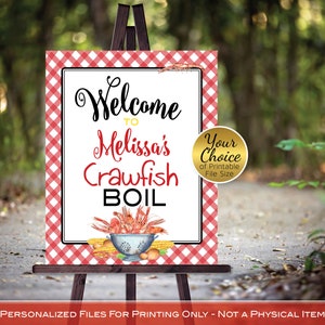 Crawfish Boil or Birthday Welcome Sign Printables Red - Etsy