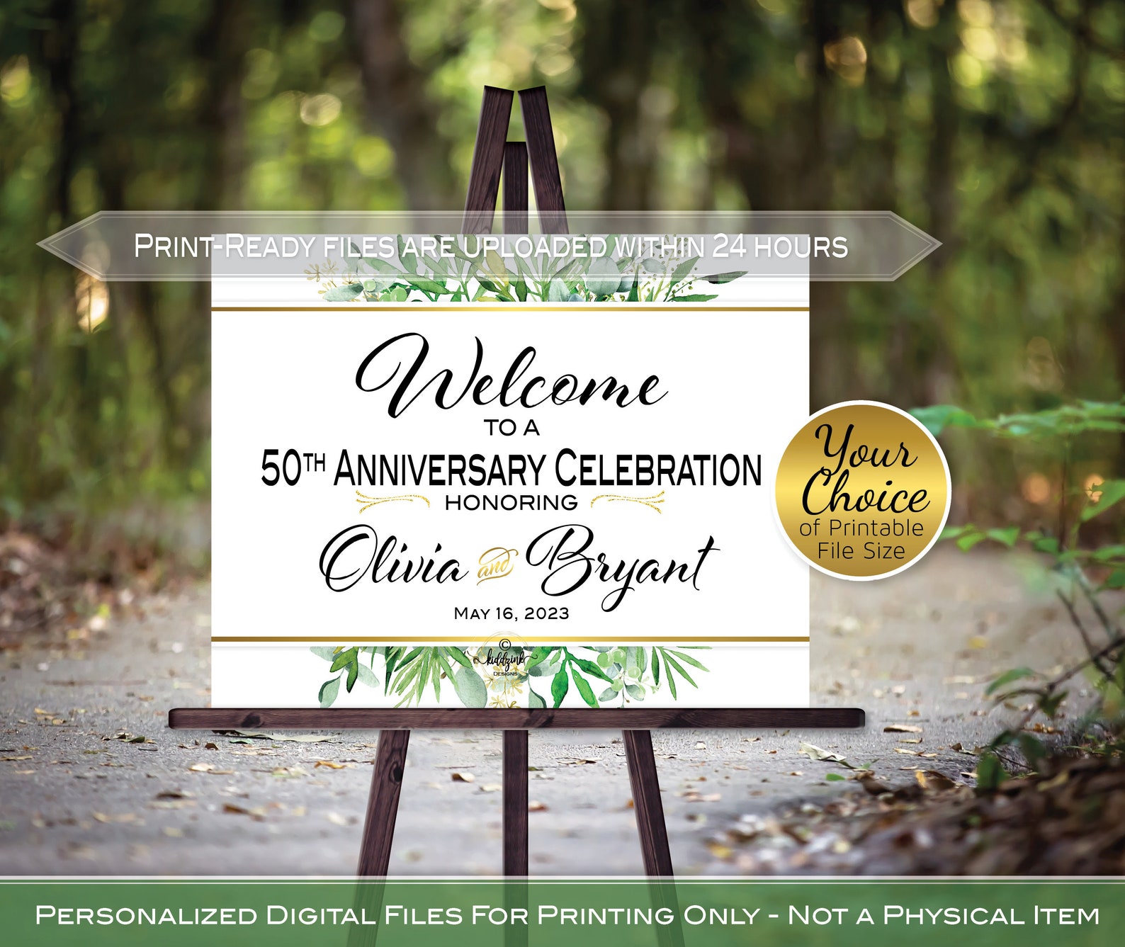 Anniversary Celebration Party Personalized Welcome Sign Printable ...