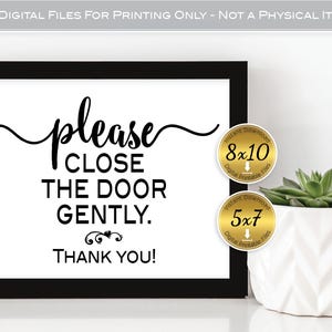 Please Close Door Gently Sign - Etsy