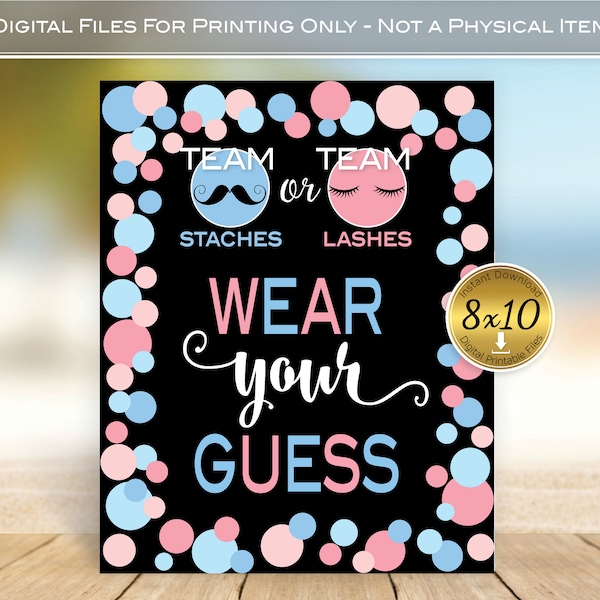 Staches or Lashes Gender Reveal - Etsy