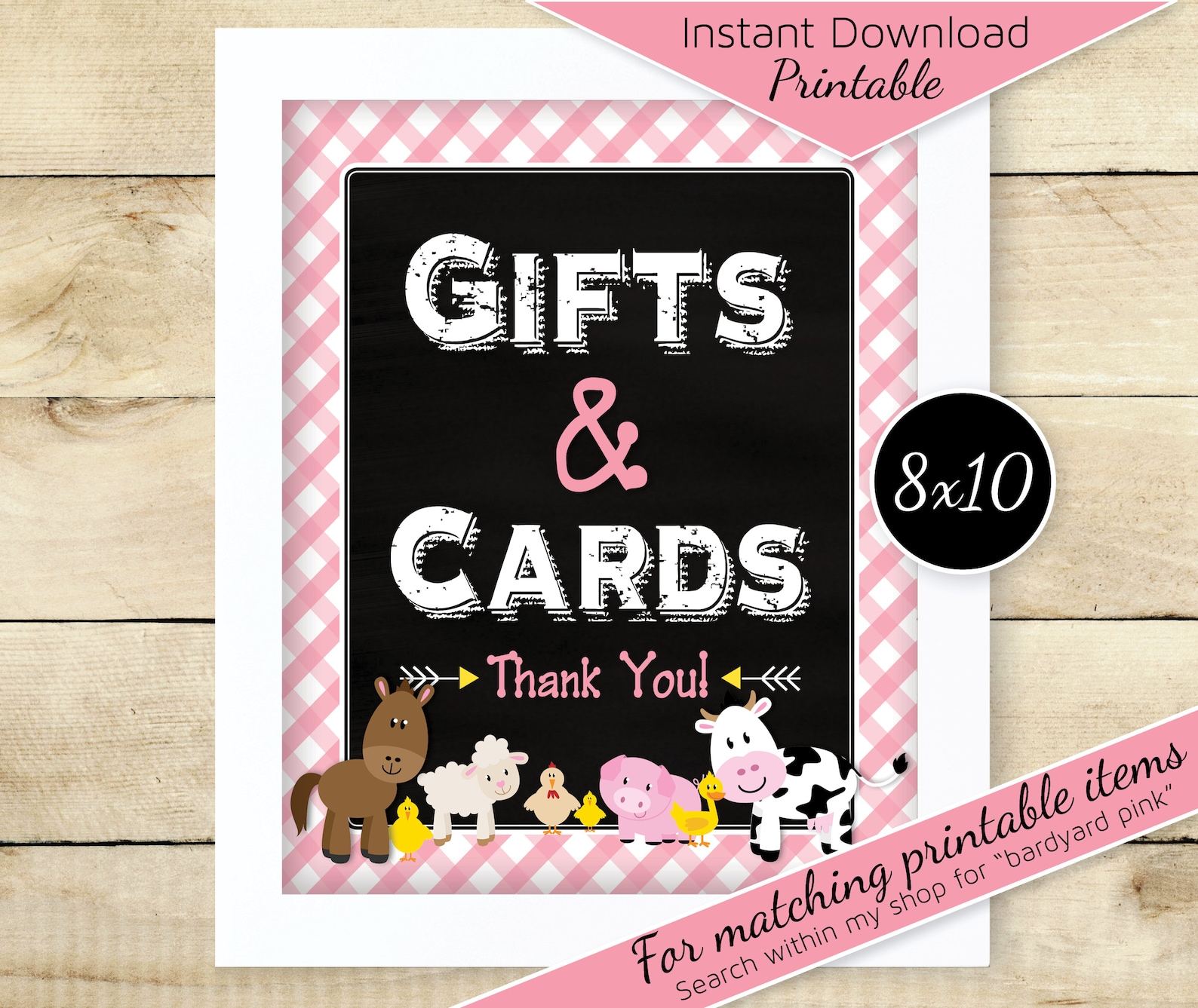 Barnyard Farm Animals Birthday Gifts and Cards Table Sign | Etsy
