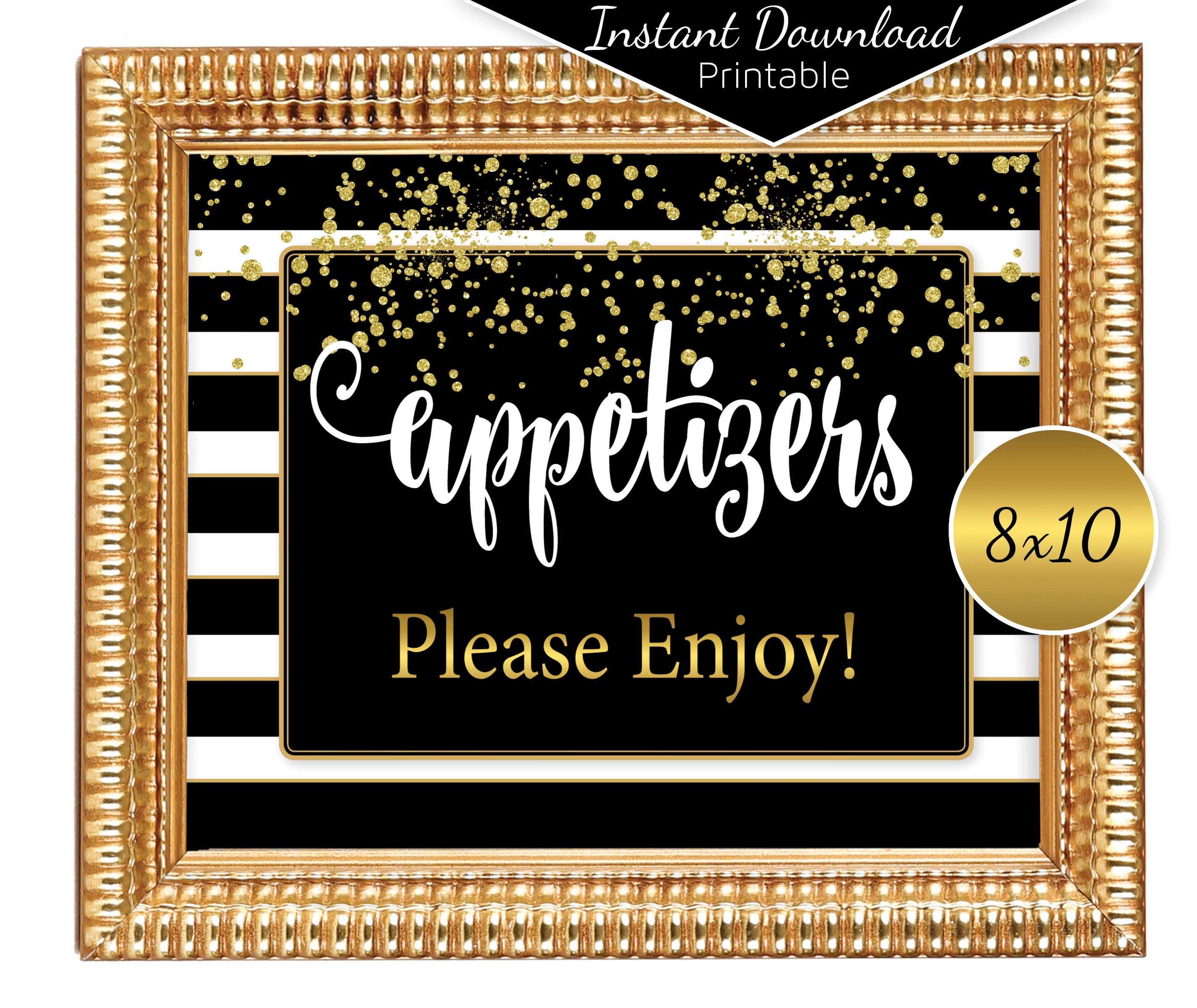Appetizers Table Sign 8x10 Printable Birthday Wedding | Etsy