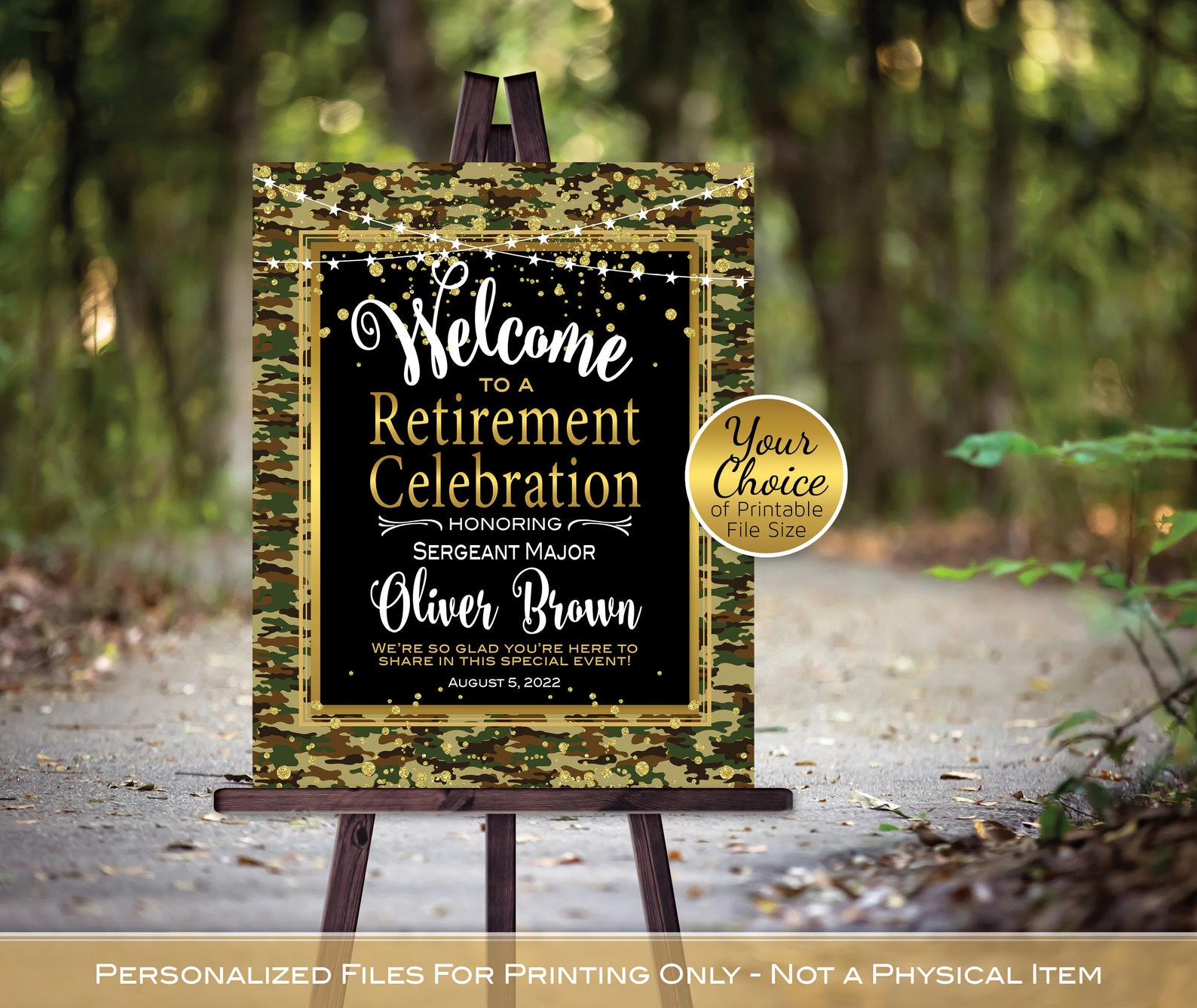 Retirement Celebration Party Welcome Sign Printable Military - Etsy