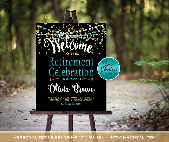 Retirement Celebration Welcome Sign Printable Garland Lights | Etsy
