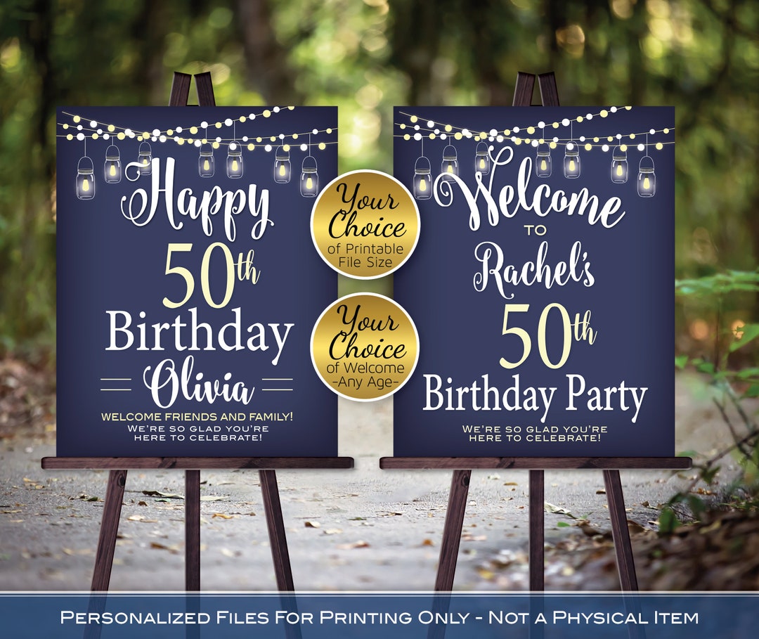 Birthday Welcome Sign Printable | Garland Lights | Mason Jar Lanterns ...