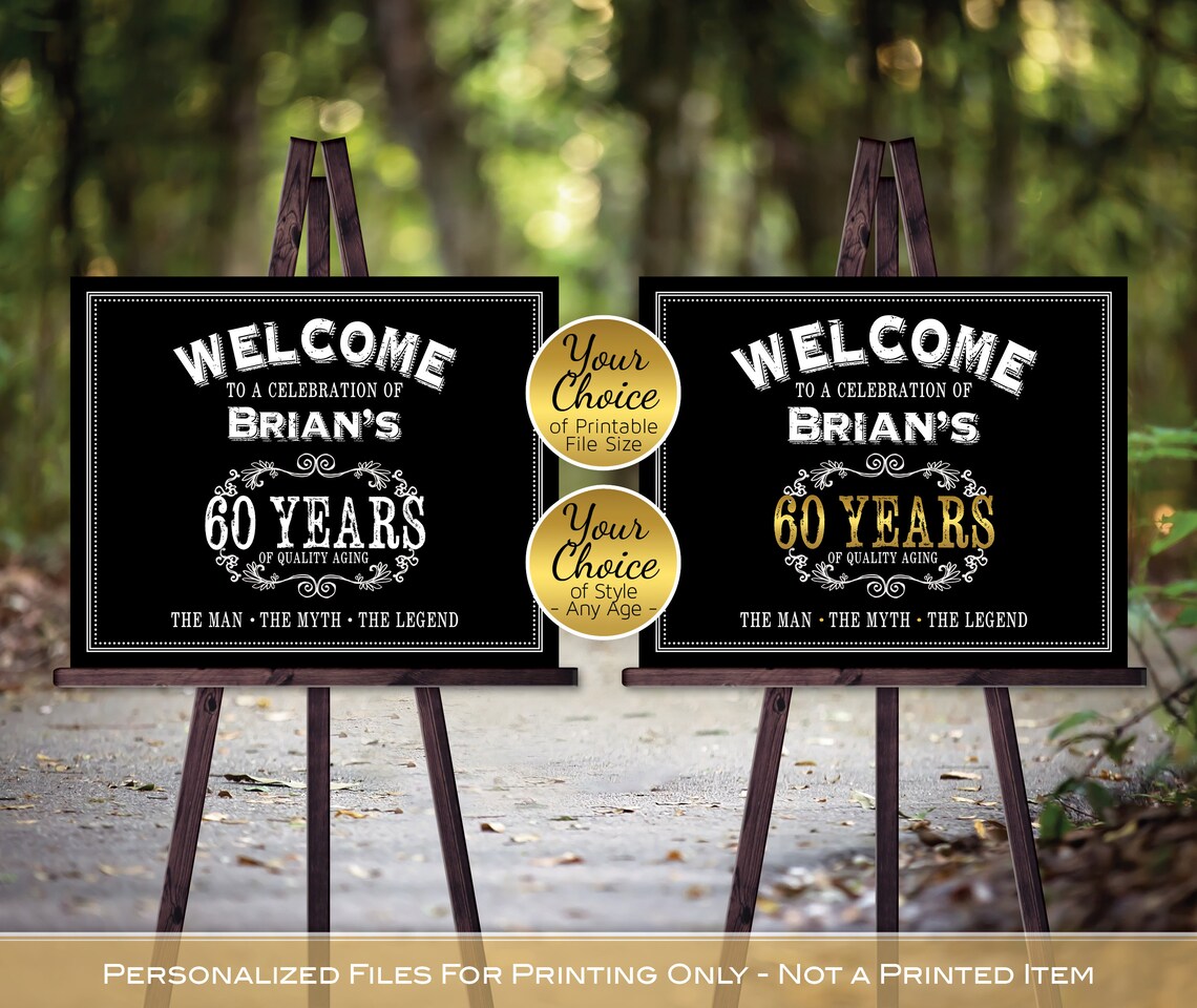 Man's Vintage Birthday Sign Printables Man Myth - Etsy