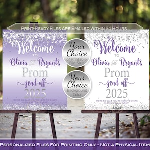 Prom Send-off Party Personalized Welcome Sign Printable | Lavender and ...