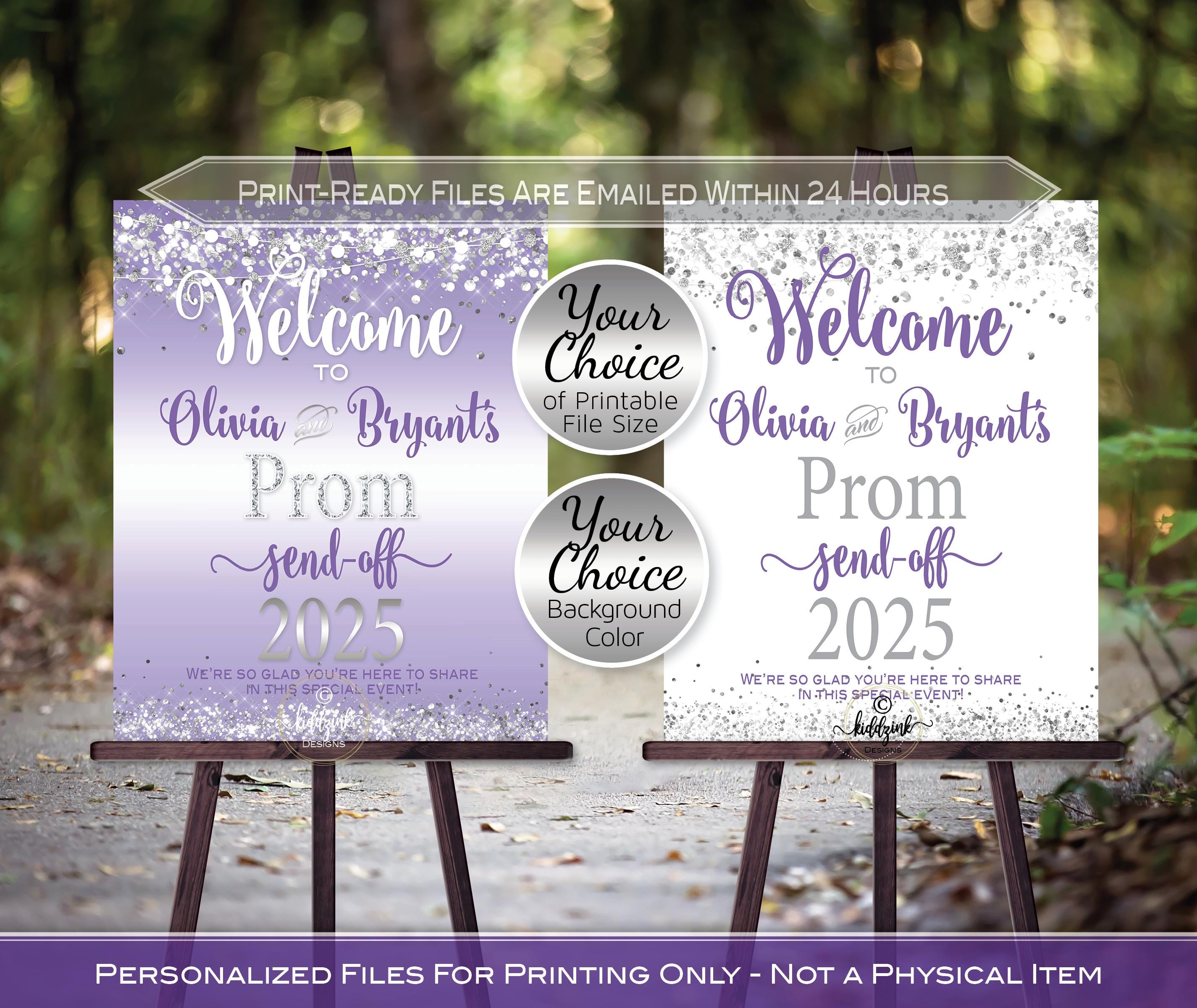 Prom Send-off Party Personalized Welcome Sign Printable | Lavender and ...