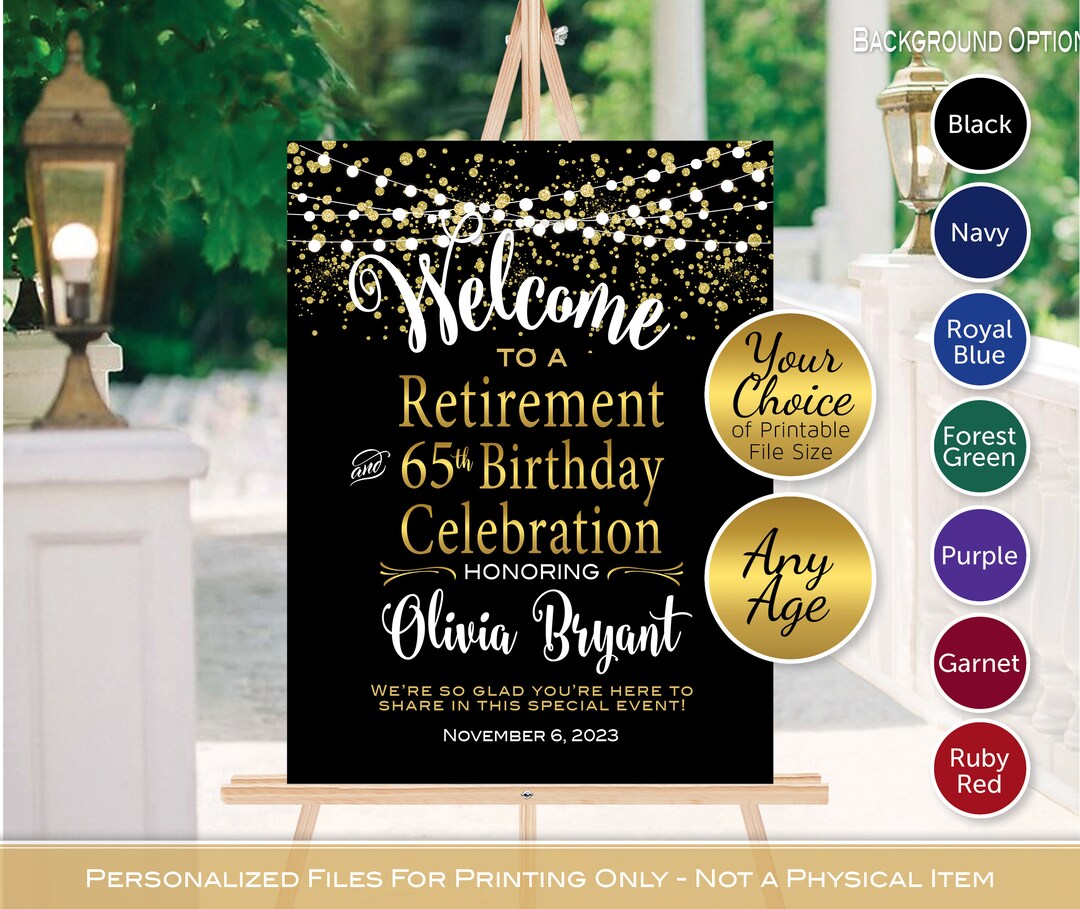 Retirement and Birthday Celebration Personalized Welcome Sign - Etsy