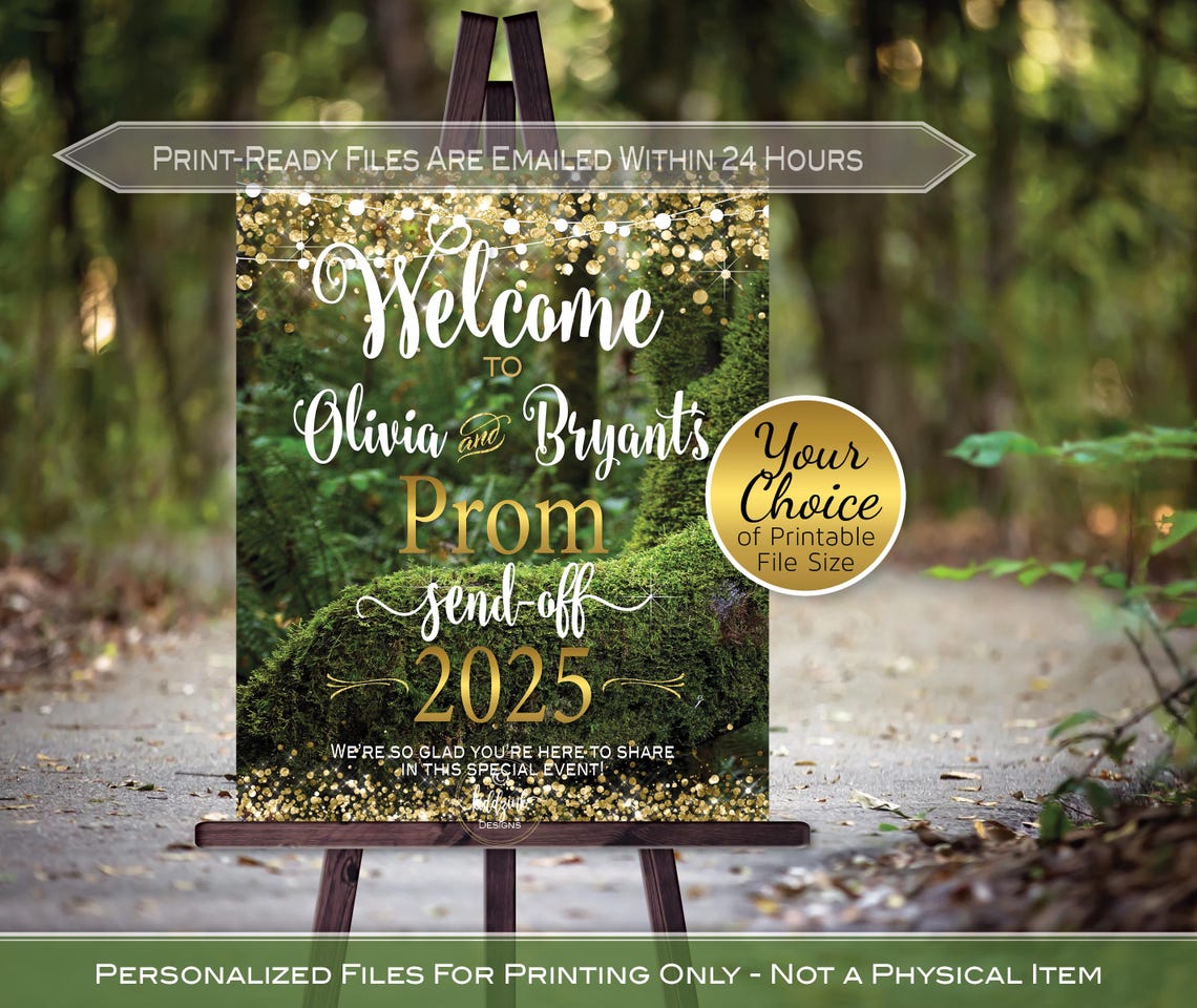Enchanted Prom Send-off Party Personalized Welcome Sign Printable ...