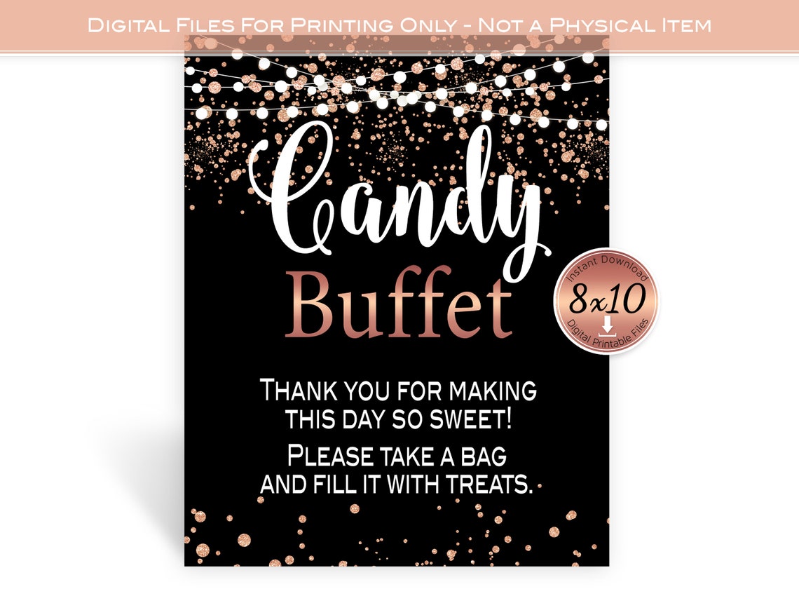 Candy Buffet 8x10 Printable Sign Birthday Wedding | Etsy