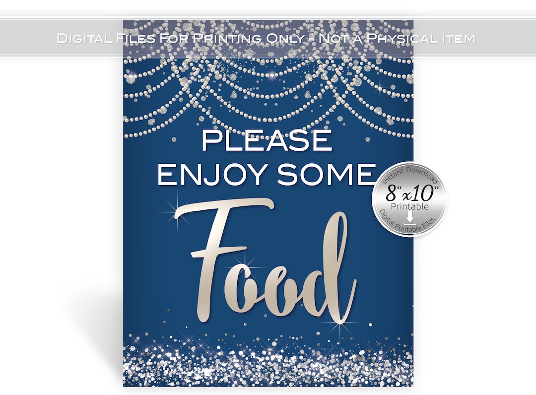Food Table Sign 8x10 Printable Birthday 8x10 Sign | Denim and Pearls ...