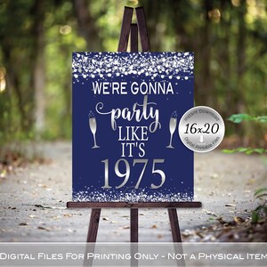Party Like It's 1975 | 50th Birthday Sign Printable | 16x20 | Garland ...