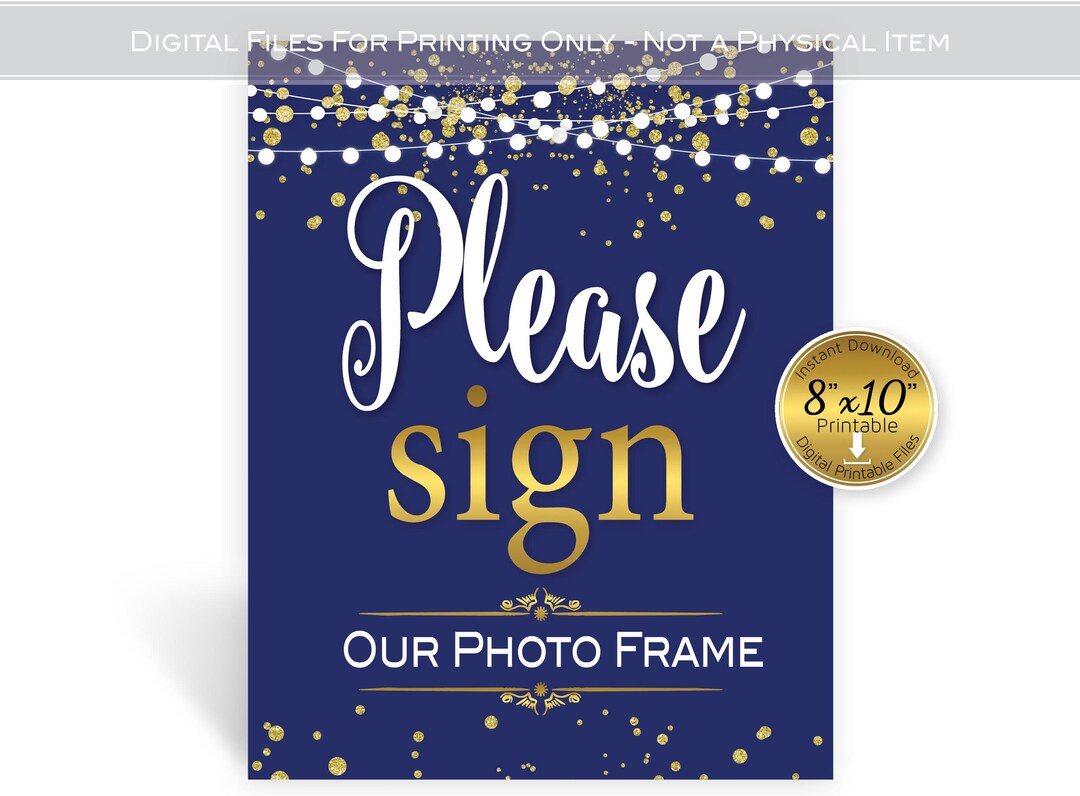Please Sign Our Photo Frame Sign 8x10 Printable for Birthday ...