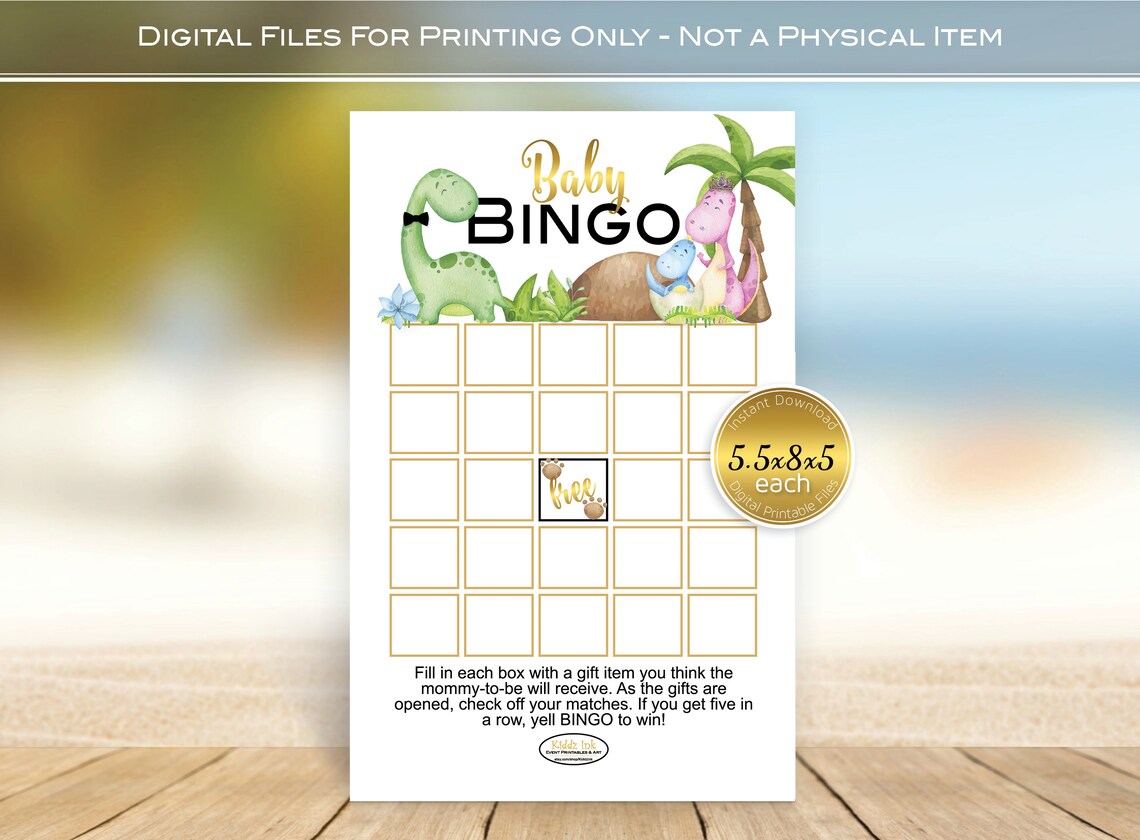 Baby Bingo Baby Shower Game Dinosaur Baby Shower Hatching | Etsy
