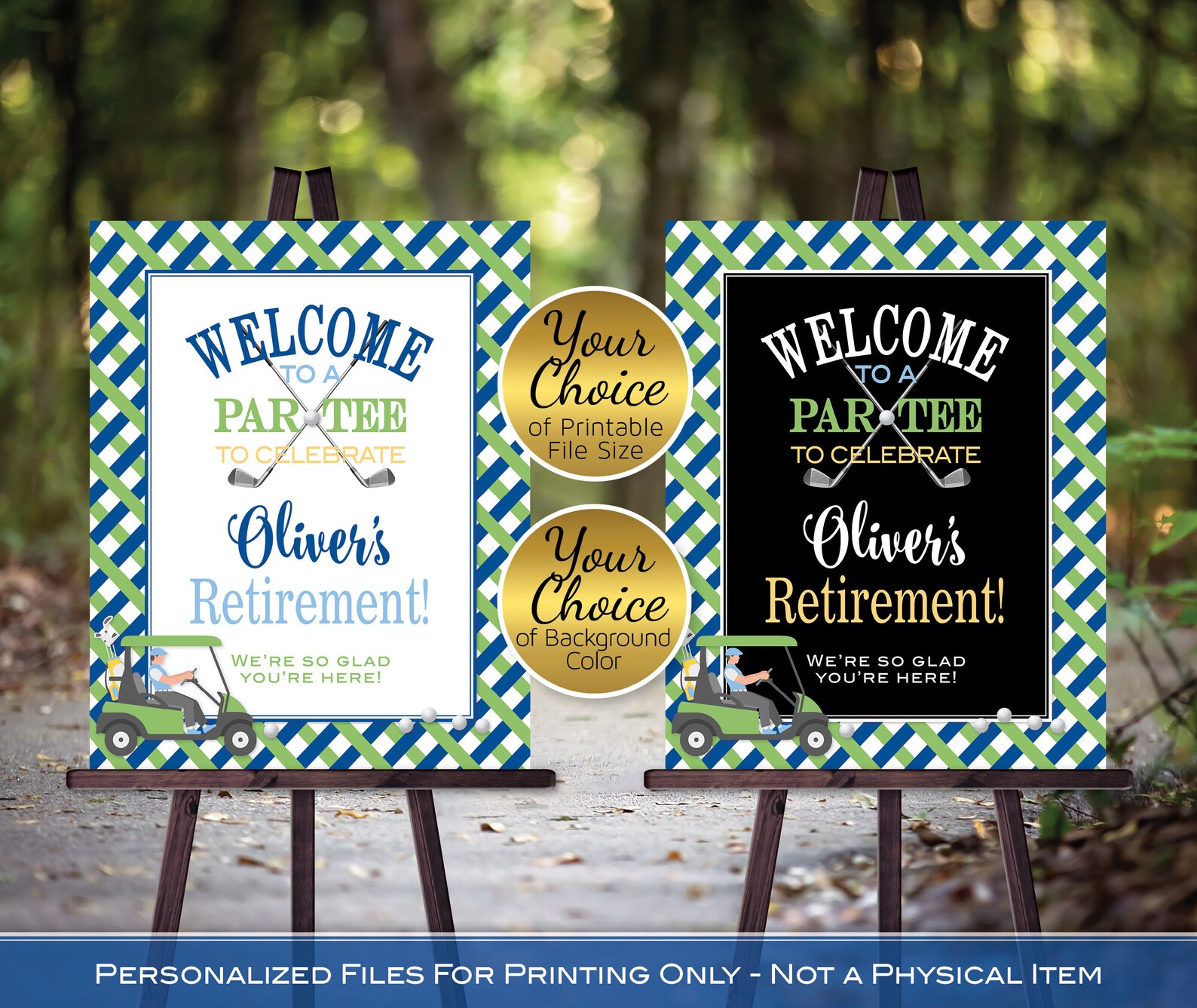 Golf Retirement Party Welcome Sign Printable Par-tee Green - Etsy