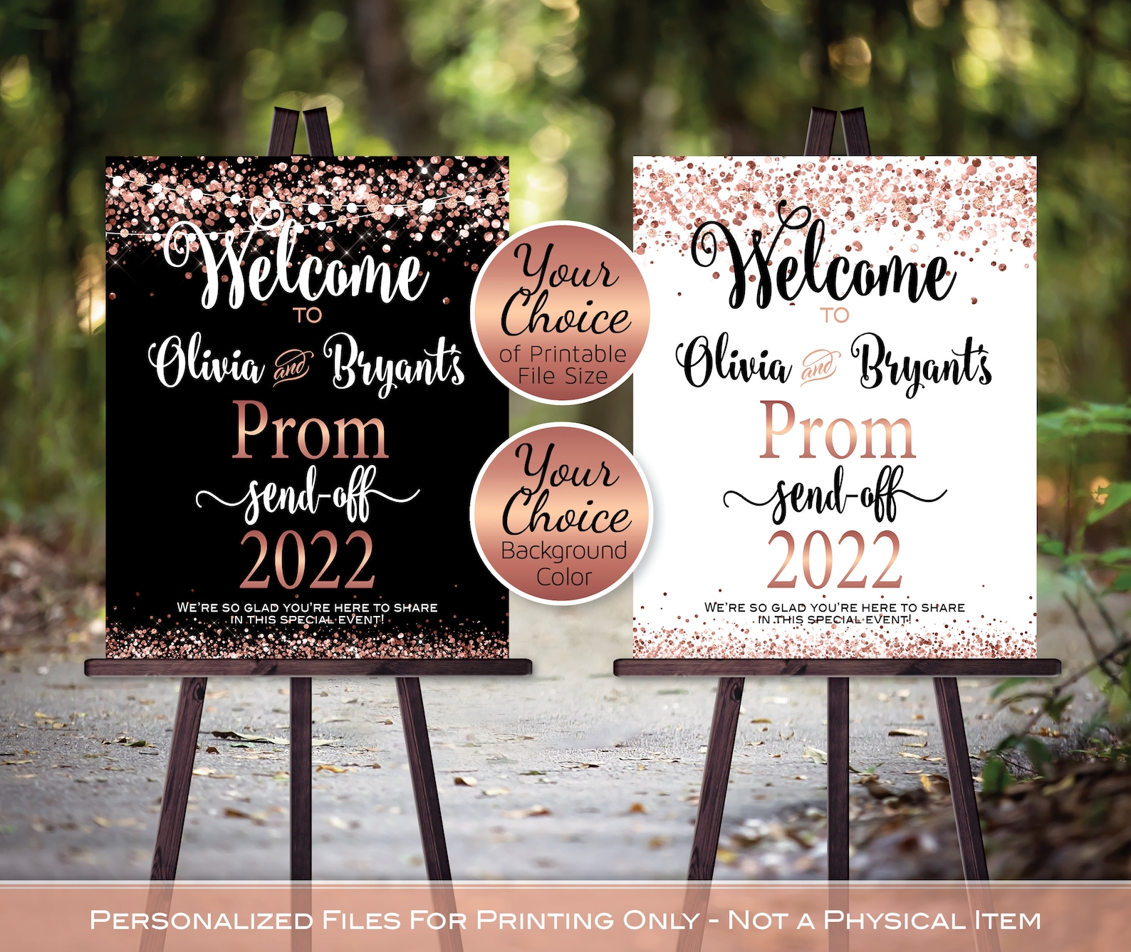 Prom Send-off Party Personalized Welcome Sign Printable Rose - Etsy