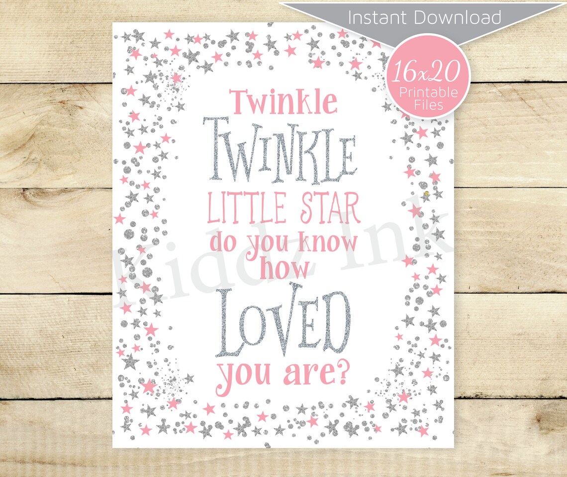 Twinkle Little Star Nursery Wall Art 16x20 Printables Love - Etsy
