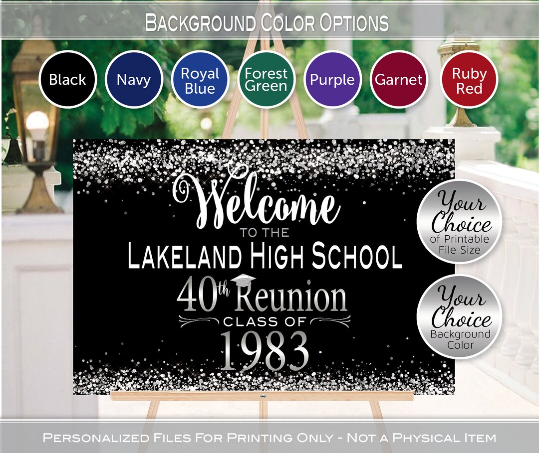 Class Reunion Landscape Welcome Sign Print-ready Files | Class of ...