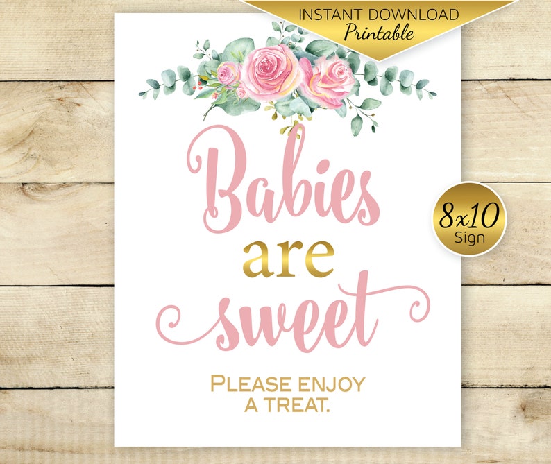 Babies Are Sweet Please Enjoy a Treat 8x10 Table Sign Pink - Etsy