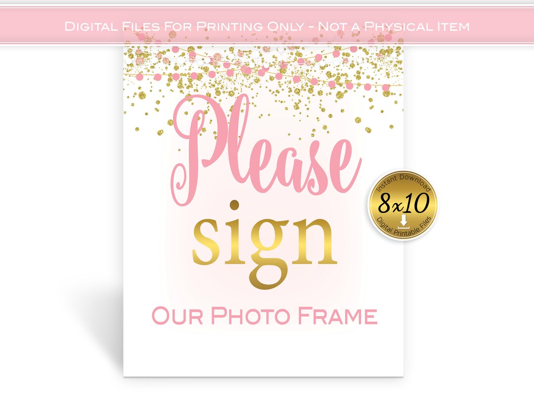 Please Sign Our Photo Frame 8x10 Printable for Birthday or Baby Shower ...