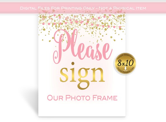 Please Sign Our Photo Frame 8x10 Printable Sign Birthday - Etsy