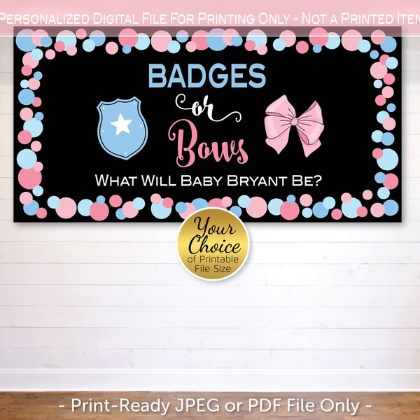 Badges or Bows Gender Reveal - Etsy