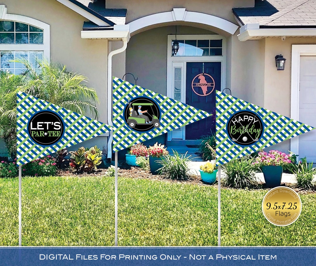 Golf Theme Birthday Flag Printable Decoration Signs | Golf Flag ...