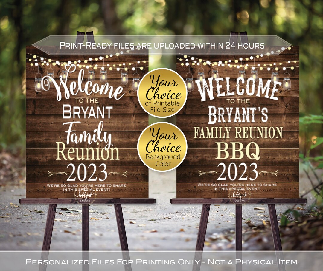 Family Reunion or BBQ Welcome Sign Printable Garland Lights - Etsy