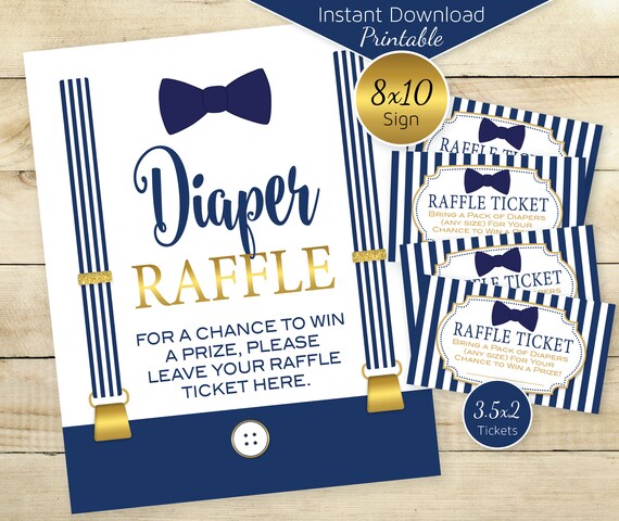 Little Man Diaper Raffle Tickets and 8x10 Table Sign for Baby - Etsy