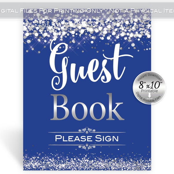 Royal Blue Wedding Guest Book - Etsy