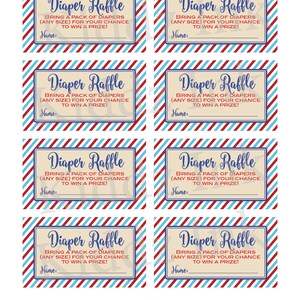 Diaper Raffle Tickets and 8x10 Table Sign Transportation Cars Planes ...