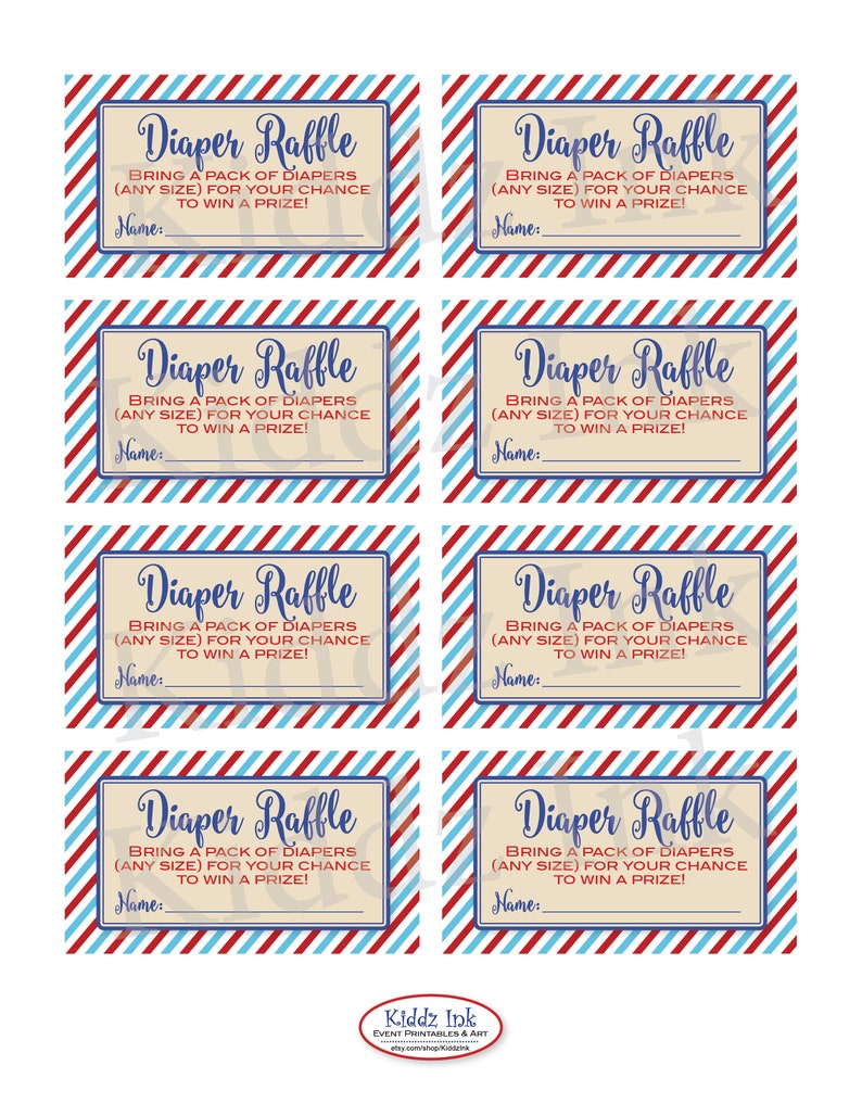 Diaper Raffle Tickets and 8x10 Table Sign Transportation | Etsy