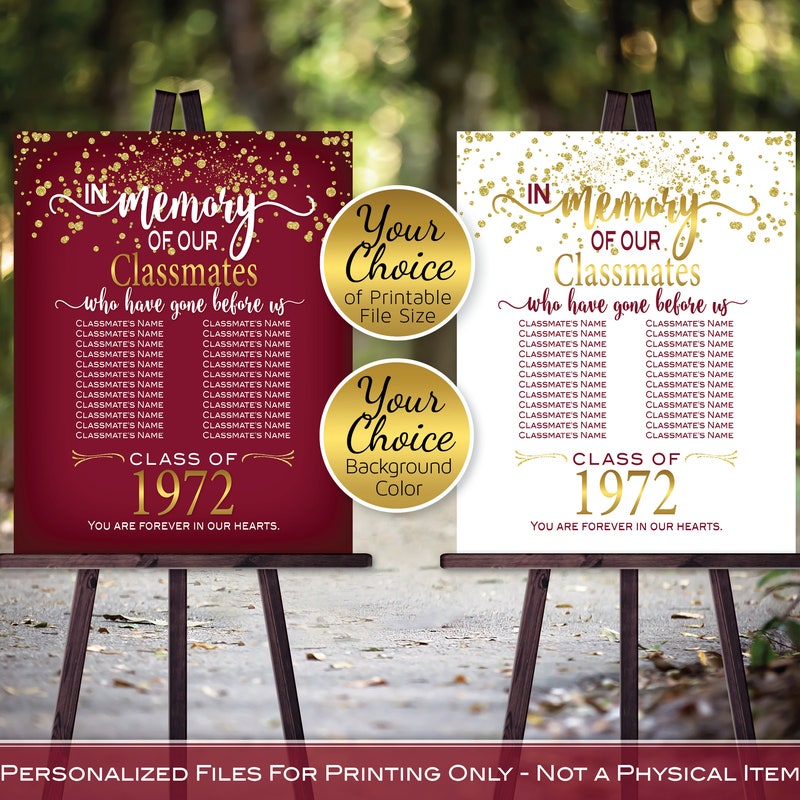 Class Reunion in Memoriam - Etsy