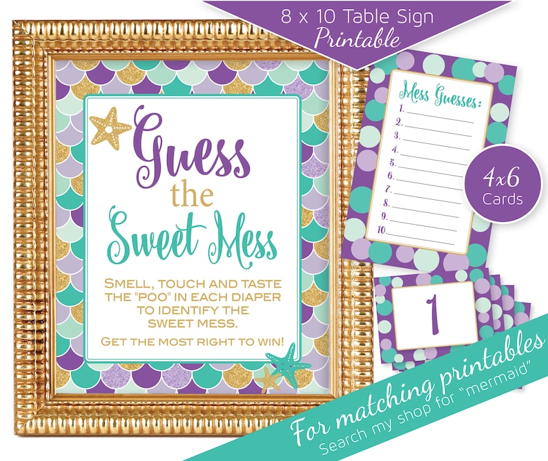 Guess the Mess Baby Shower Dirty Diaper Candy Bar Game | Etsy