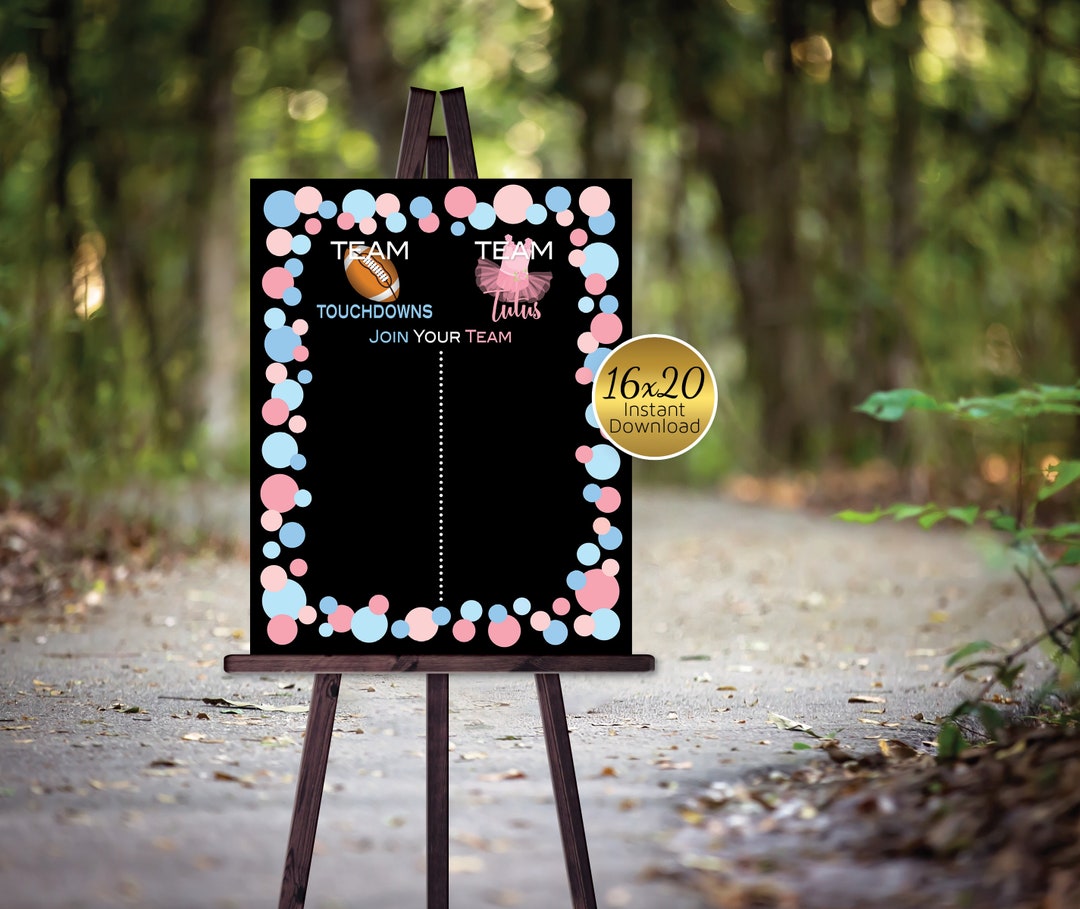 Team Touchdown or Team Tutus Gender Reveal Printable | Cast Your Vote ...