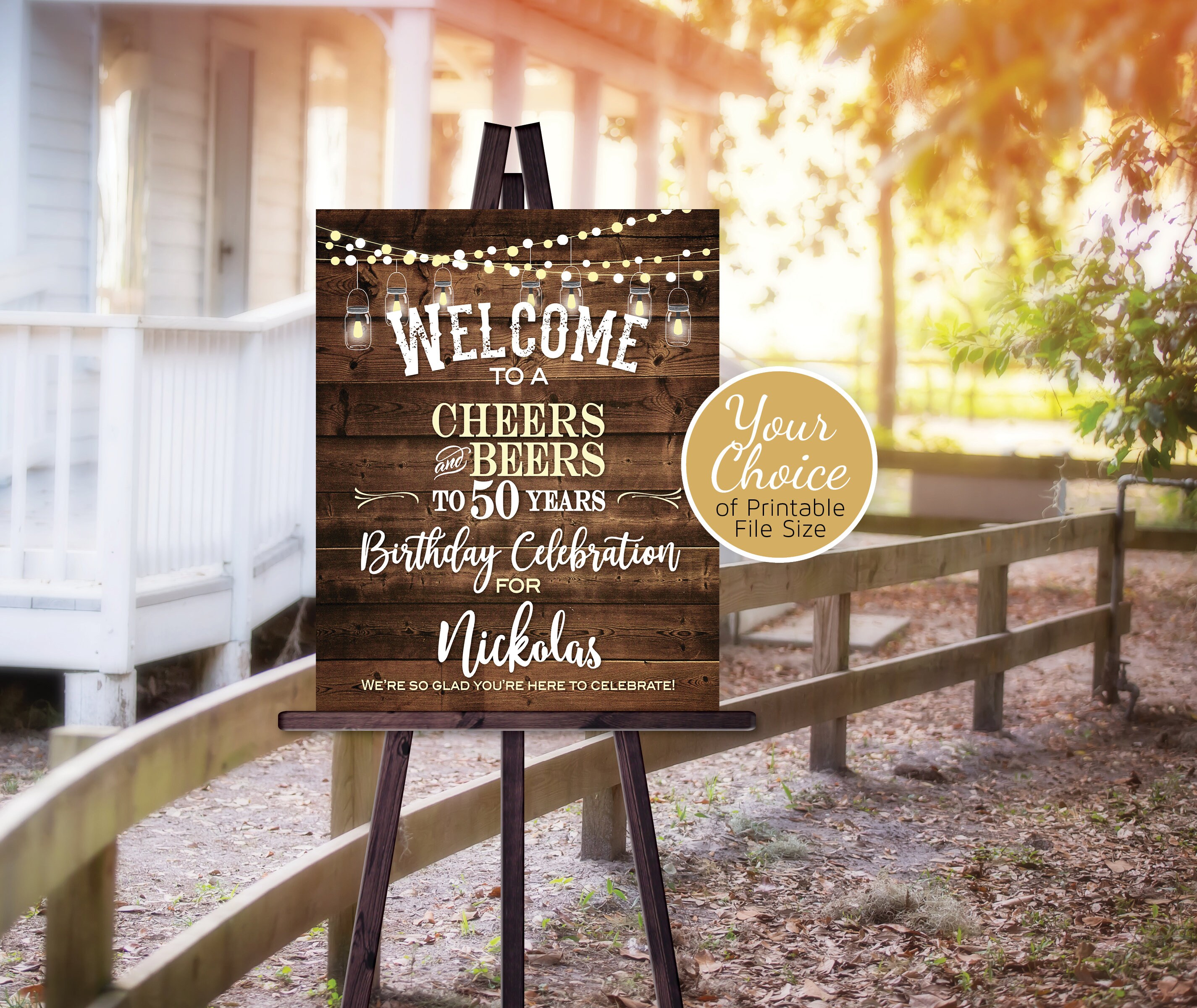 Cheers and Beers Man's Birthday Welcome Printable | Etsy