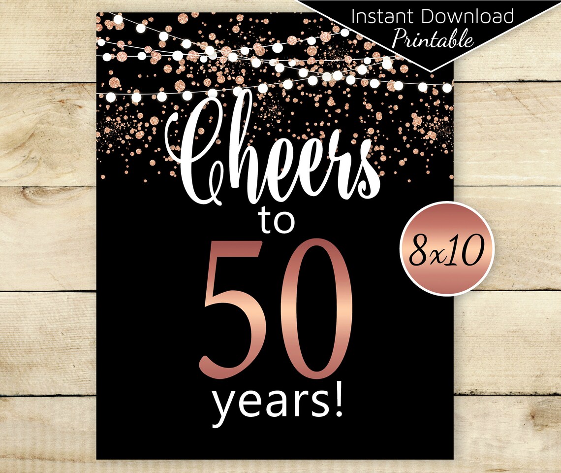 Cheers to 50 Years 50th Birthday or 50th Anniversary Decor - Etsy