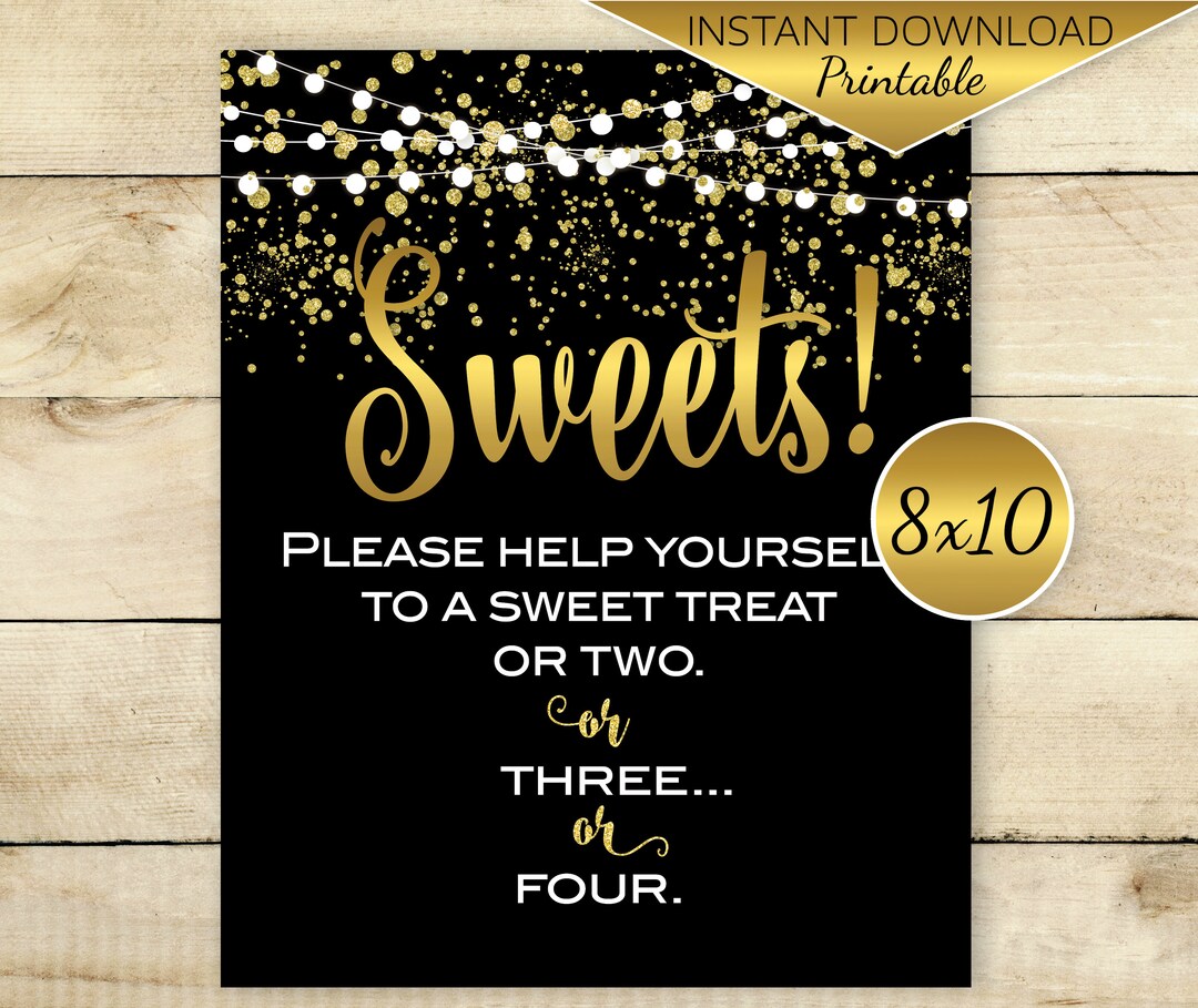 Sweets Buffet 8x10 Printable Sign | Birthday | Wedding | Candy or ...