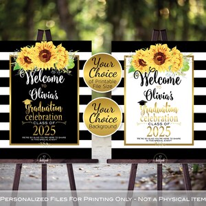 Graduation Celebration Party Welcome Sign Printable | Sunflowers ...