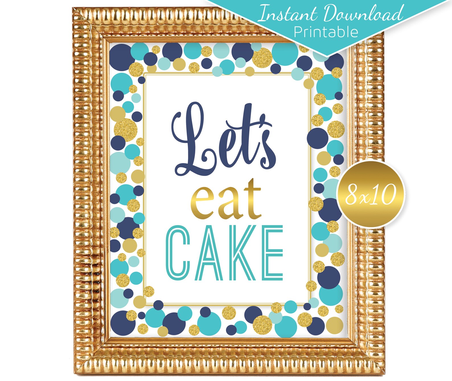 Let's Eat Cake 8x10 Table Sign Printable Birthday - Etsy