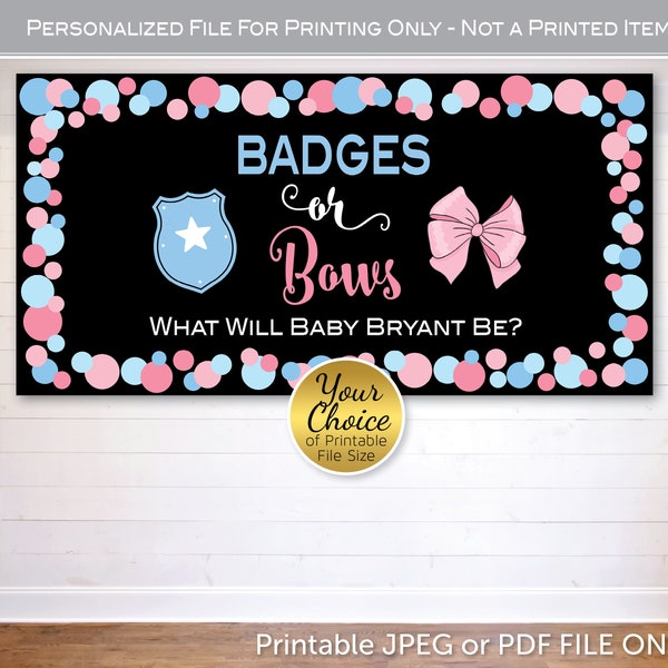Badges or Bows Gender Reveal - Etsy