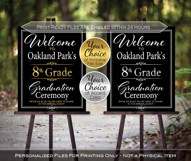 5th or 8th Grade Graduation Ceremony Personalized Welcome Sign ...
