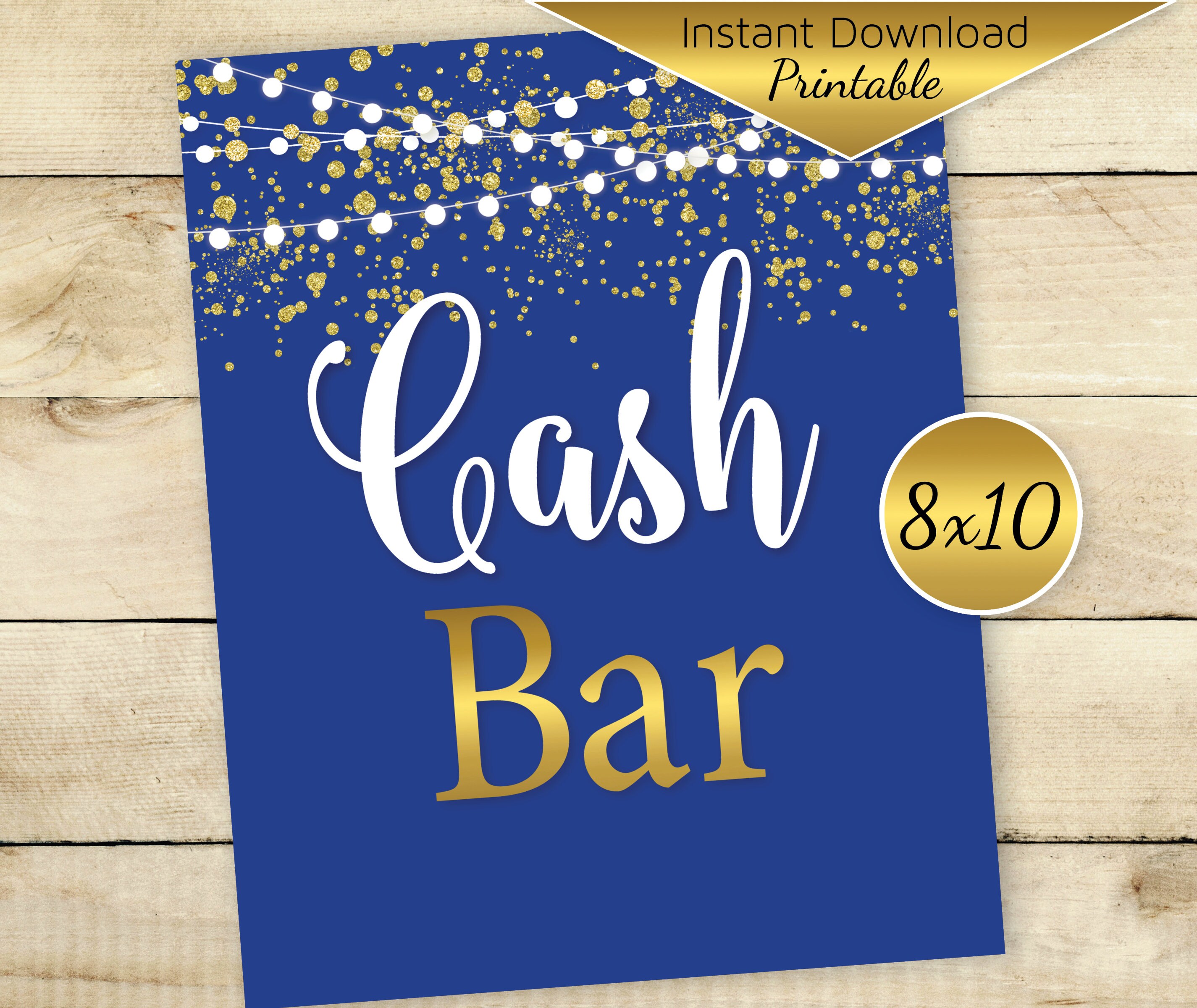 Cash Bar Table Sign Printable 8x10 Birthday Wedding | Etsy