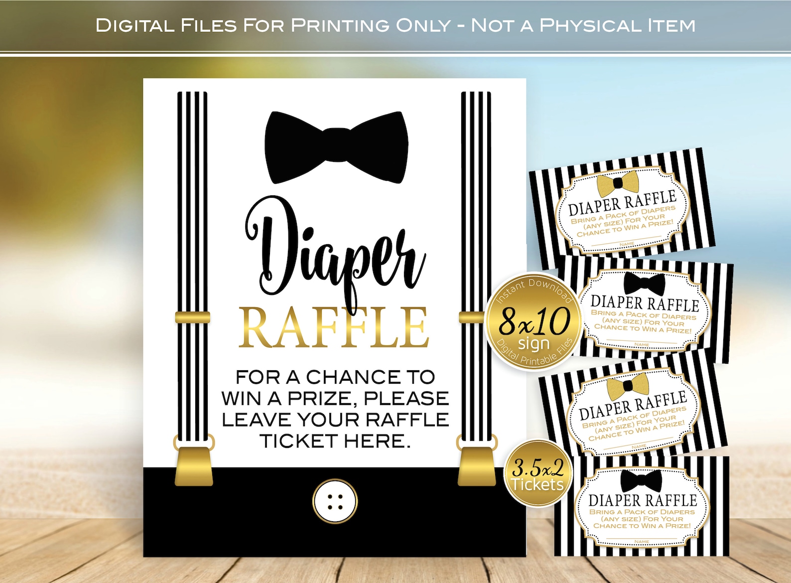 Little Man Diaper Raffle Tickets and 8x10 Table Sign for Baby - Etsy